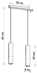 Závěsné svítidlo Pablo, 2x dřevěné/černé kovové stínítko