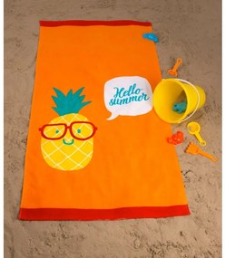 Dětská plážová osuška Ananas Oranžová 70x140 cm