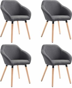 Jídelní židle 4 ks tmavě šedé textil 278408