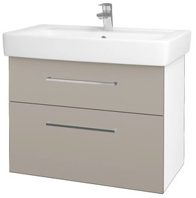 Dřevojas Koupelnová skříň Q MAX SZZ2 80 Varianta: N01 Bílá lesk / Úchytka T04 / N07 Stone