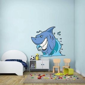 Barevná samolepka na zeď - Žralok (120x106 cm) - PopyDesign