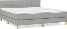 Box spring postel s matrací světle šedá 160 x 200 cm textil 3140625