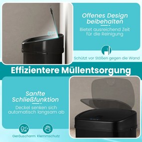 Costway 58 L Automatický odpadkový koš se senzorem a dvouzónový inteligentní