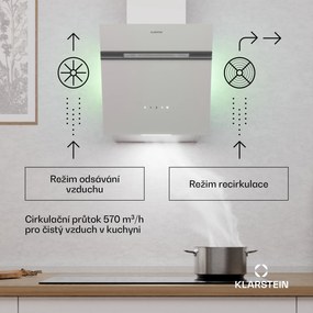 Klarstein Alina digestoř | 40 cm | 570 m³/h | Tichá | EEK A