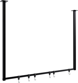 Šatní tyč Fenton 100x80 cm Sada 6 ks – černá