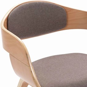 Jídelní židle 2 ks ohýbané dřevo a taupe textil 287390