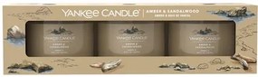 Yankee Candle Sada Votivní svíčky ve skle Amber & Sandalwood, 3 x 37 g