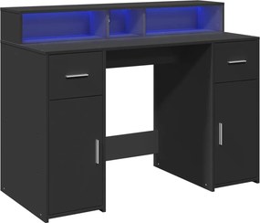 Psací stůl s LED světly černý 120 x 55 x 91 cm kompozitní dřevo 3309412