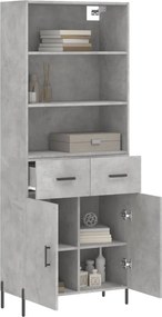 Skříň highboard betonově šedá 69,5x34x180 cm kompozitní dřevo 3200525