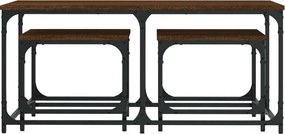 vidaXL Hnízdové konferenční stolky 3 ks kompozitní dřevo [835393] Barva: Černá