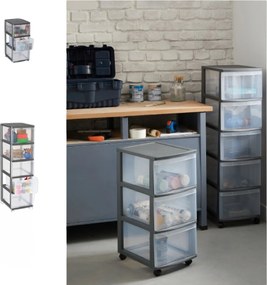 SUNDIS Úložný box se 3 zásuvkami, antracit, OFFICEMIX - MAXI , 3A