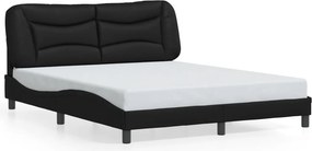 Rám postele s LED bez matrace Hvar černý 160 x 200 cm 3213941