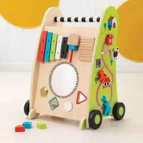 KidKraft Chodítko dřevěné s motorickými aktivitami zelená / od 12 měsí