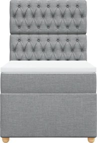 Box spring postel s matrací světle šedá 90x190 cm textil 3293442