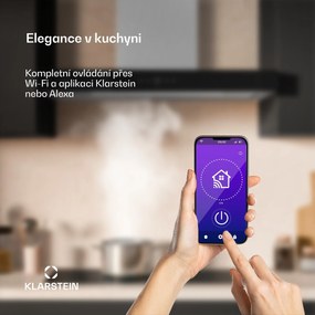 Klarstein Digestoř SmartEdge, WiFi, Tichý, Výkonný, LED, 550 m³/h, EEK A+