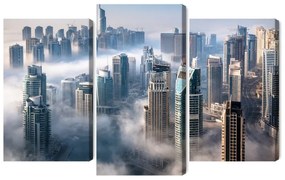 Vícedílný obraz Panorama Města Dubaj V Mlze Nedostatek Nedostatek Přírodní plátno 180x120