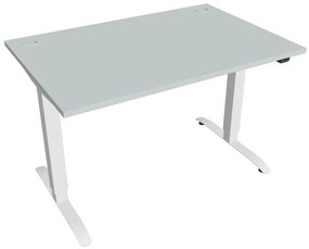 Elektr. nastavitelný stůl 120x80 - HOBIS MOTION MS 2 1200 Dekor stolové desky: šedá, Barva kovové podnože: bílá