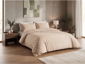 Sada povlečení z polybavlny HEARTILO POLY béžové + povlak na polštář 50 x 70 cm ZDARMA