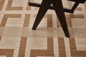 Diamond Carpets India, Ručně vázaný kusový koberec Leonidas DESP P124 Beige Mix, 80x150, béžová, hnědá, chodba / předsíň