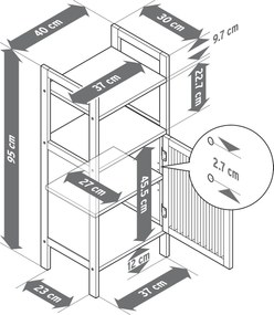 Tchibo - Úložný regál ve skandinávském stylu - barva: hnědá