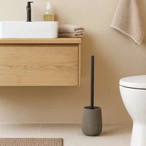 WC kartáč Stripe, šedá/s černými prvky