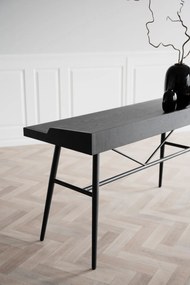 Černý jasanový psací stůl Rowico Saaw, 140 cm