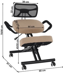 Kondela Ergonomická klekačka, béžová/černá, RUFUS