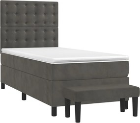 Box spring postel s matrací tmavě šedá 80 x 200 cm samet 3138050
