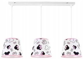 Dětské závěsné svítidlo Minnie, 3x textilní stínítko se vzorem, s