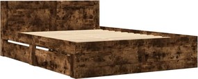 Rám postele s čelem kouřový dub 120 x 200 cm kompozitní dřevo 3295573