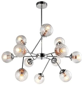 Chromový závěsný lustr Best pro žárovku 12x E14 - Candellux