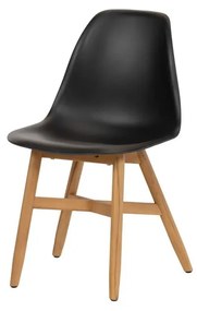 Dřevěno-plastová zahradní židle v černo-přírodní barvě Lotus – Exotan