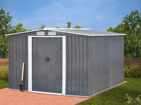 Plechový zahradní domek na nářadí, šedá / bílá, 2,6x3, 1m, HAMAL TYP 3