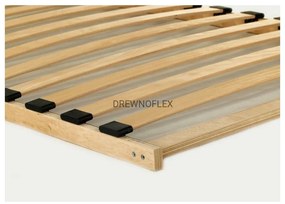 Domečková patrová dětská postel z borovicového dřeva 90x200 cm v přírodní barvě Mila DMP – Adeko