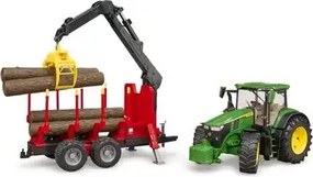 Bruder 03154 Traktor John Deere s lesnickým přívěsem a kládami / od 3