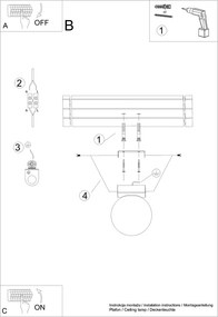 Sollux Lighting Stropní svítidlo YOLI 1 černé