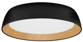 LED stmívatelné černo-dřevěné designové stropní svítidlo Sigi