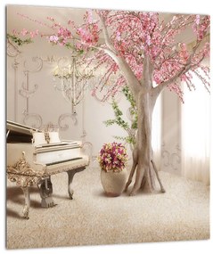 Obraz - Snový interiér s klavírem (30x30 cm)