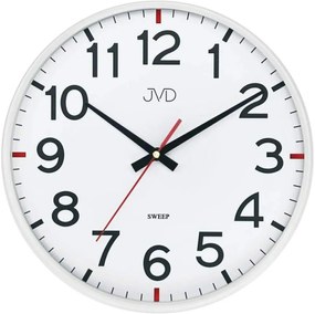 JVD Pastelové bílé nástěnné tiché netikající hodiny JVD HX2508.1