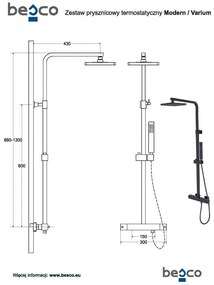 BESCO Termostatický nástěnný set MODERN/VARIUM chrom BABPMVTCH