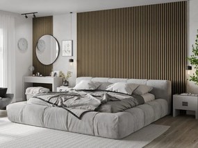 Mexen Lam-F, akustické stěnové lamely 275 × 30 cm, plstěný podklad 8 mm, technická dýha, ořech lněný, S105-275307-3015-015