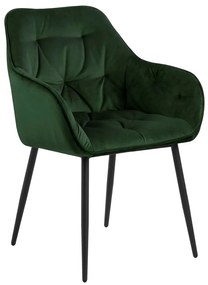 Tapicerowane krzesło Pikowanie Zielony Czarny CHELSEA