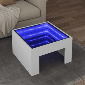 Konferenční stolek s Infinity LED bílý 50 x 50 x 30 cm