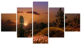 Obraz přírody se západem slunce (125x70 cm)