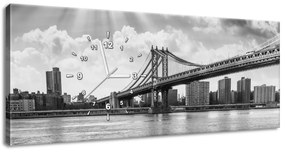 Gario Obraz s hodinami Brooklyn New York Rozměry: 100 x 40 cm