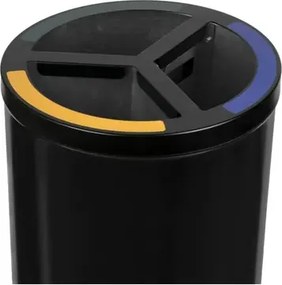 ALDA Koš na tříděný odpad STREAM TRIO černá / 3 x 20 l / nerezová ocel