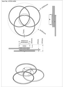 Globo 67355-40N - LED Stropní svítidlo KOMBOS 40W/230V pr. 45,6 cm matný chrom