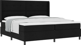 Postel s boxspringem s polštářem Černý 200 x 200 cm textil 3341667