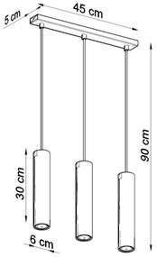Sollux SL.0329 - Lustr na lanku LAGOS 3 3xGU10/10W/230V černá