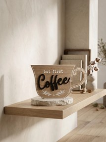Sinsay - Stojací dekorace ve tvaru šálku s nápisem Coffee - béžová